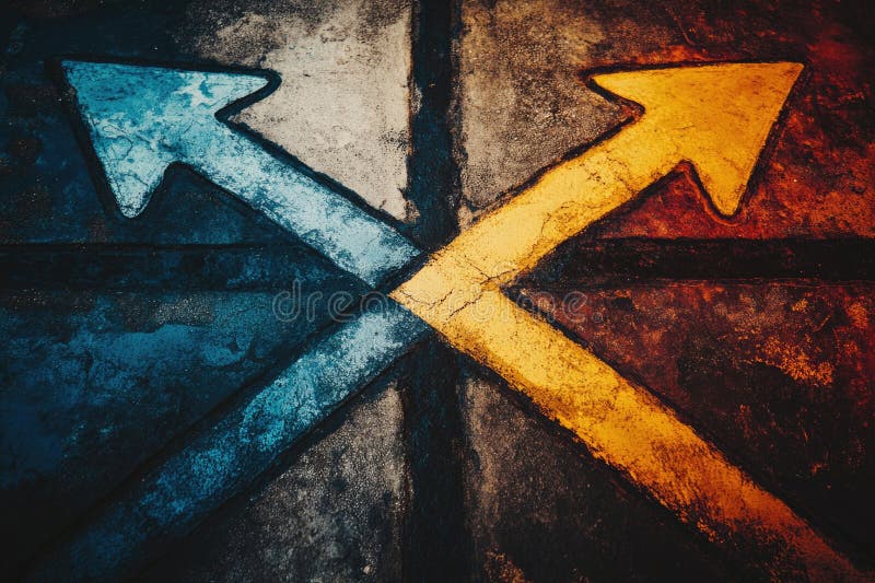 Two Arrows Pointing in Different Directions Stock Image - Image of ...