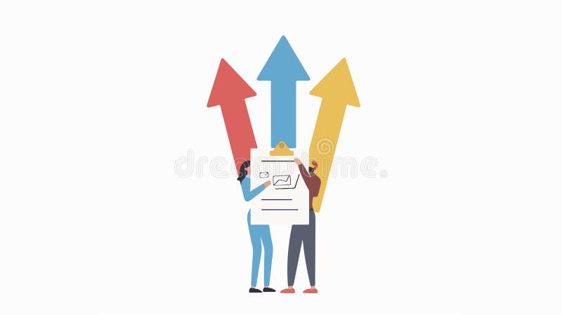 Two Arrows Pointing Up and Right with Signed Document Stock Vector ...