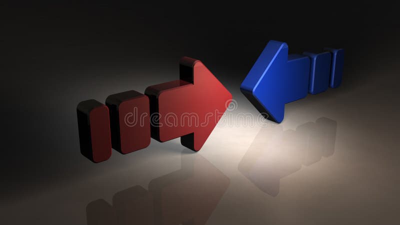 Two Arrows Pushing Each Other. it Represents Two Opposing Forces Stock ...