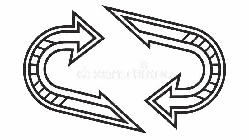 Two Arrows in a Rectangular Refresh or Repeat Cycle, Vector Design Generative AI Stock Vector ...