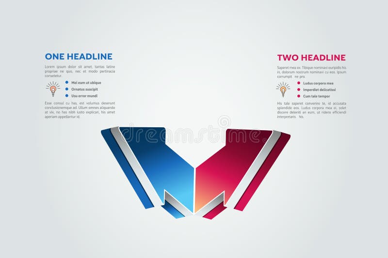 Two Arrows. 2 Steps Diagram, Elements, Charts, Infographics. Stock ...
