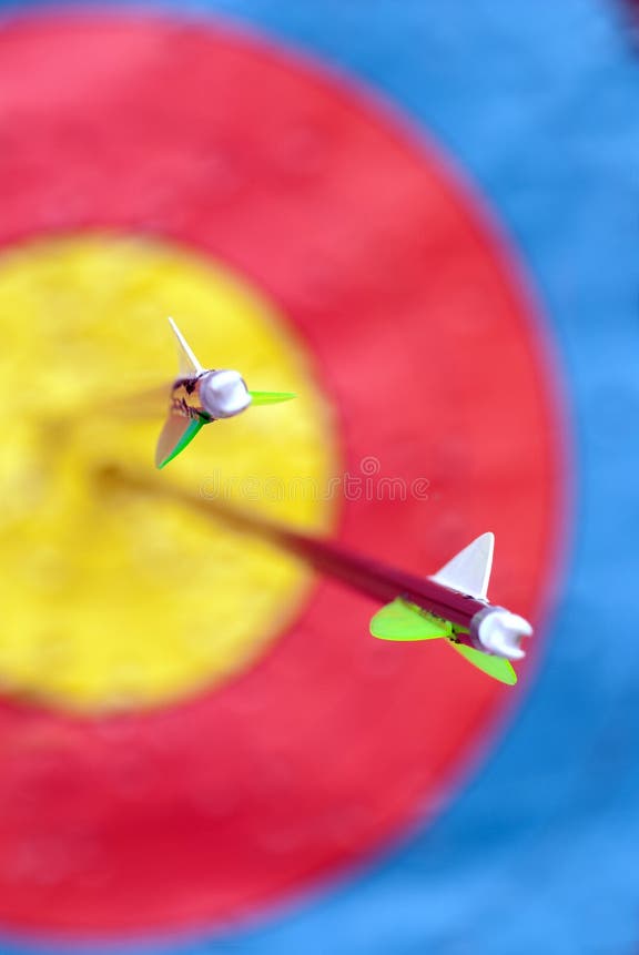 Two arrows in the target stock image. Image of sport, target - 8442009