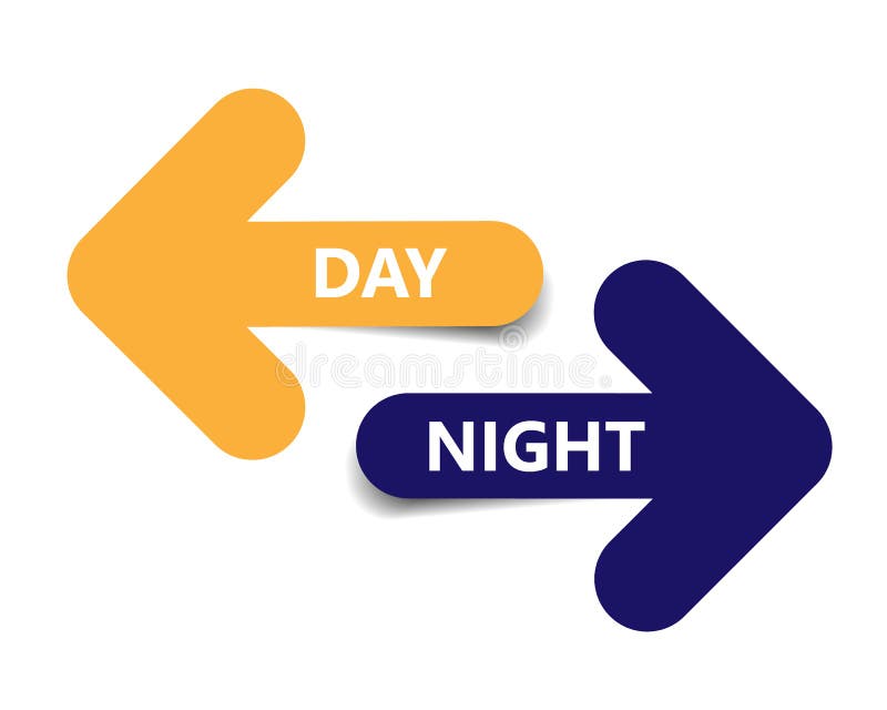 Two Arrows with Text Day and Night - Vector Stock Illustration ...