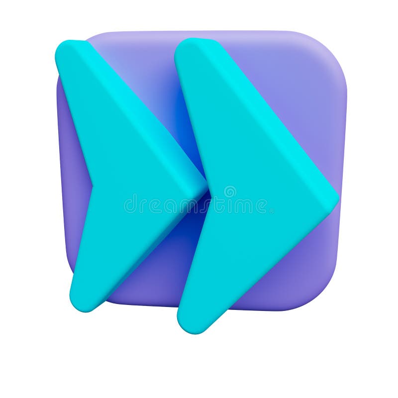 Two Arrows To the Right 3d Icon Render Illustration Stock Illustration ...