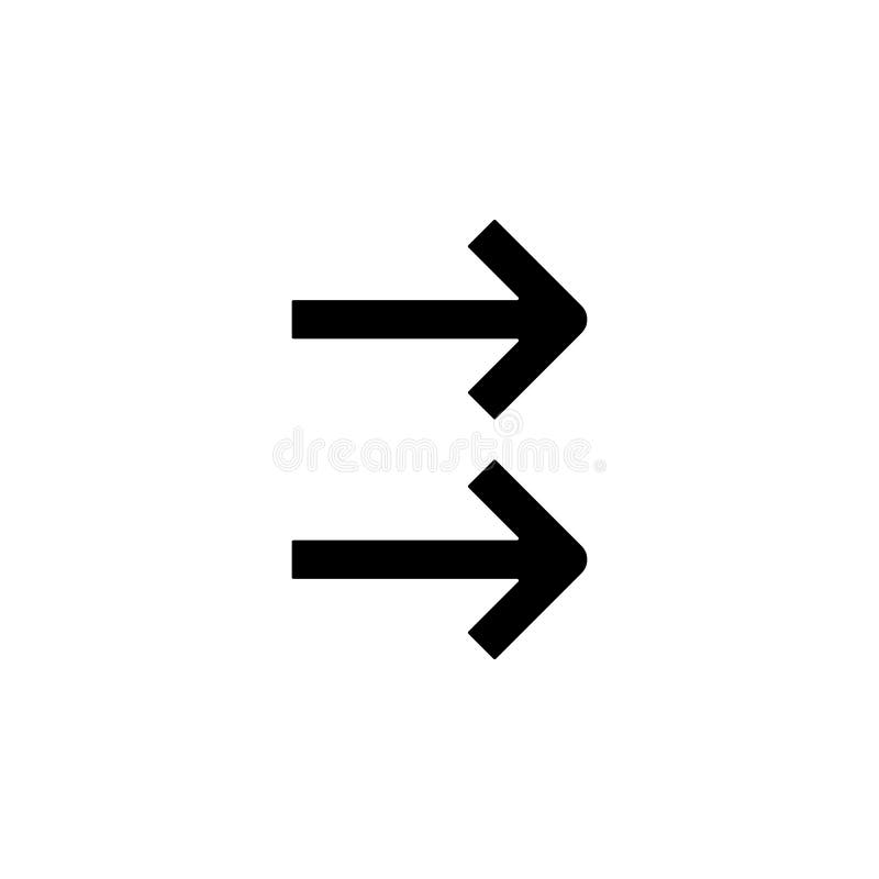 Two Arrows To the Right Icon. Simple Glyph, Flat Vector of Arrows Icons ...