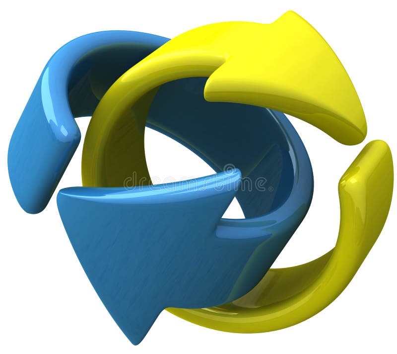 Two arrows together 3d stock illustration. Illustration of corporation ...