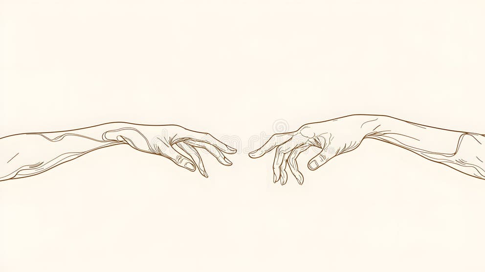 Two Artistic Hands Reaching Out To Connect Stock Photo - Image of ...