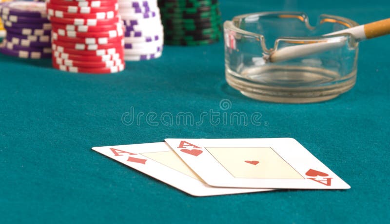 Two ases on cloth. stock image. Image of gamble, chip - 11588565