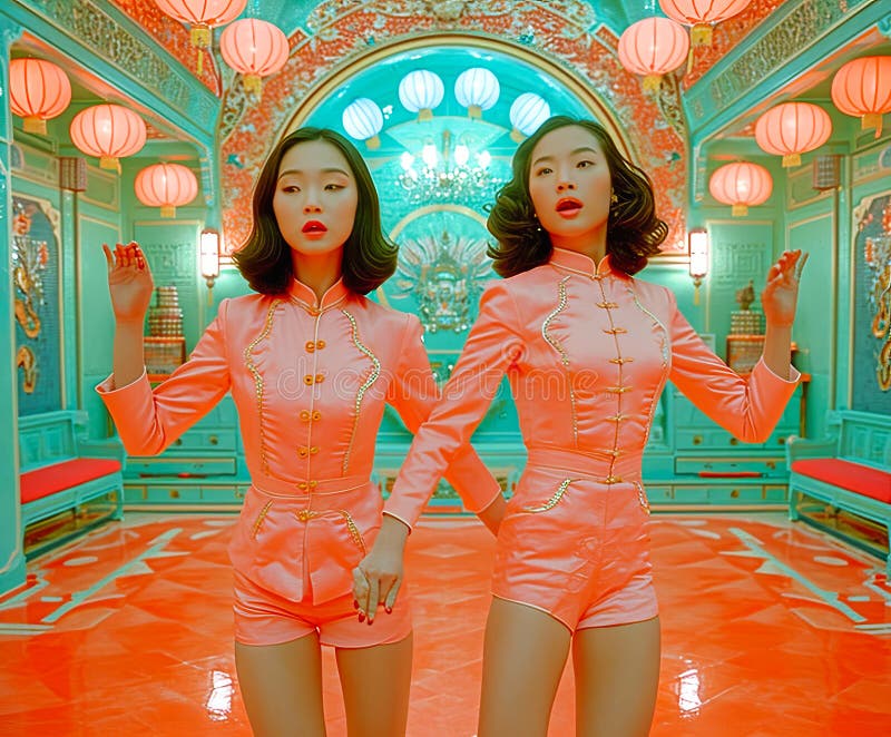 Two Asian Men are Dancing in the Same Uniform Stock Photo - Image of ...