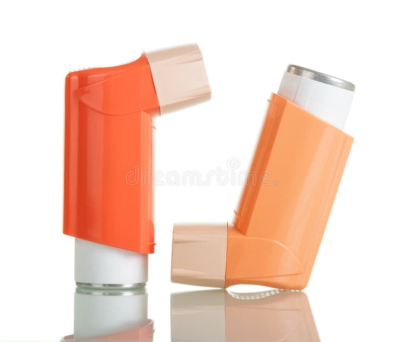 Two of the Asthma Inhaler and Packaging of Medicines on Stock Photo ...