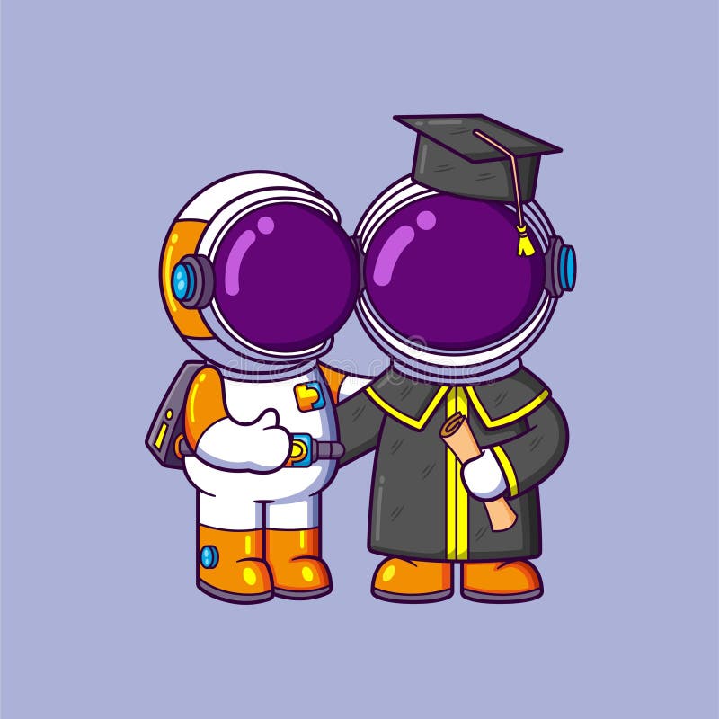 Two Astronauts Graduation at Academic Ceremony, Celebration and ...