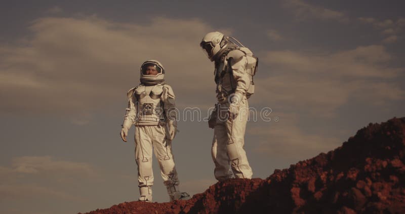 Astronaut Opening Helmet on Mars Stock Footage - Video of scifi ...