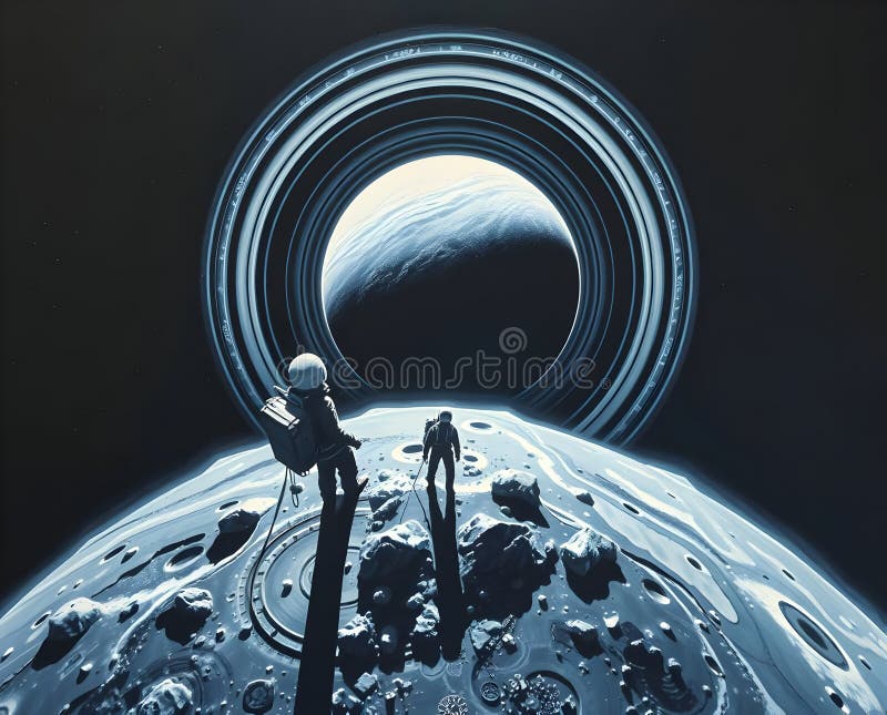 Futuristic Astronauts Explore Saturn S Rings: Dramatic Sci-Fi Space ...