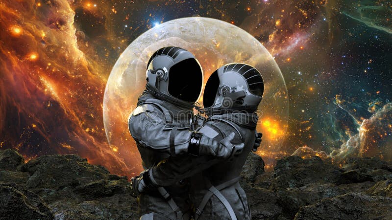 Spacesuits Hug Stock Illustrations – 3 Spacesuits Hug Stock ...