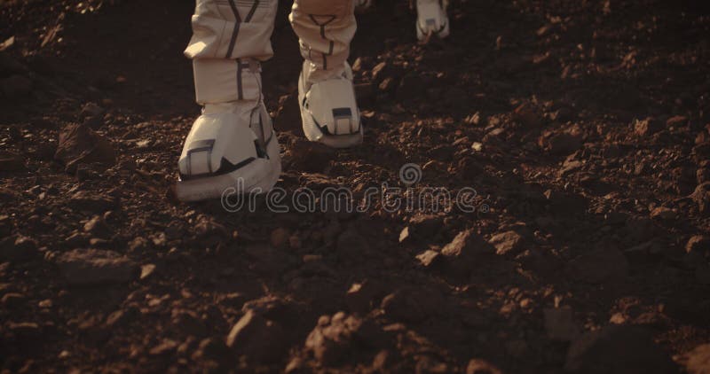 Two Astronauts Walking on Mars Stock Image - Image of planet, outdoors ...
