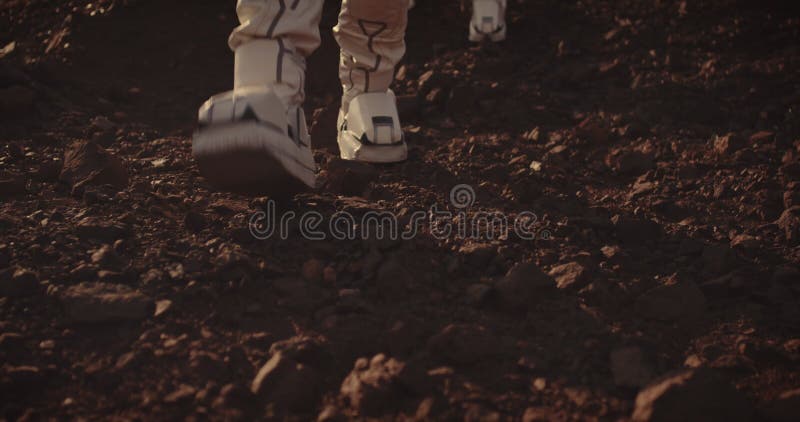 Two Astronauts Walking on Mars Stock Footage - Video of steps ...