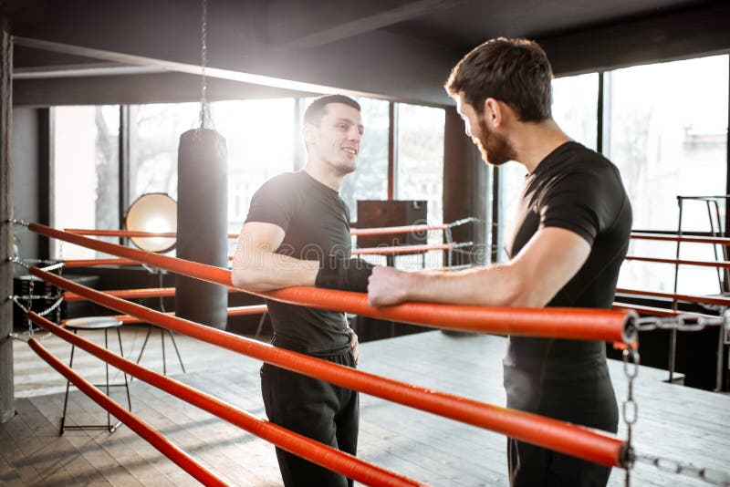 Men Having a Break on the Boxing Ring Stock Image - Image of sport ...