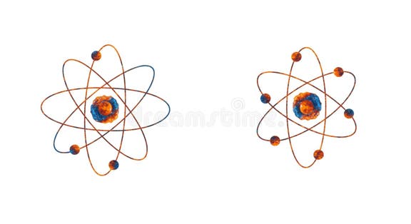 Two Atomic Models with a Modern Artistic Style Stock Photo ...