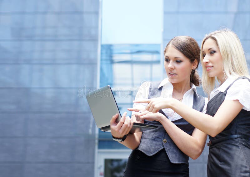 Two Attractive Businesswomen in Formal Clothes Stock Image - Image of ...