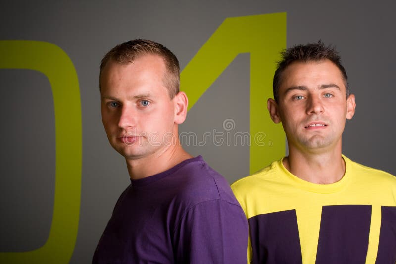 Two attractive guy stock image. Image of portrait, pose - 12666535