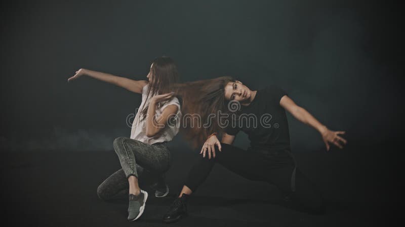 Dancing in Studio - Woman Dancing in the Neon Bright Frame Stock Video ...