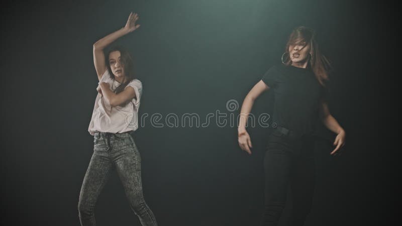 Two Attractive Women Random Dancing in the Studio Stock Footage - Video ...