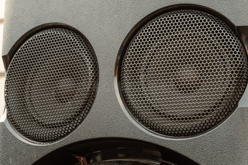 Two Audio Mid Speaker in Sound Box Stock Photo - Image of black ...