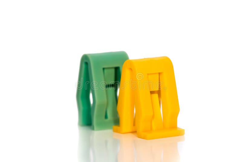 Two Automotive Plastic Clips on White Background Stock Photo - Image of ...
