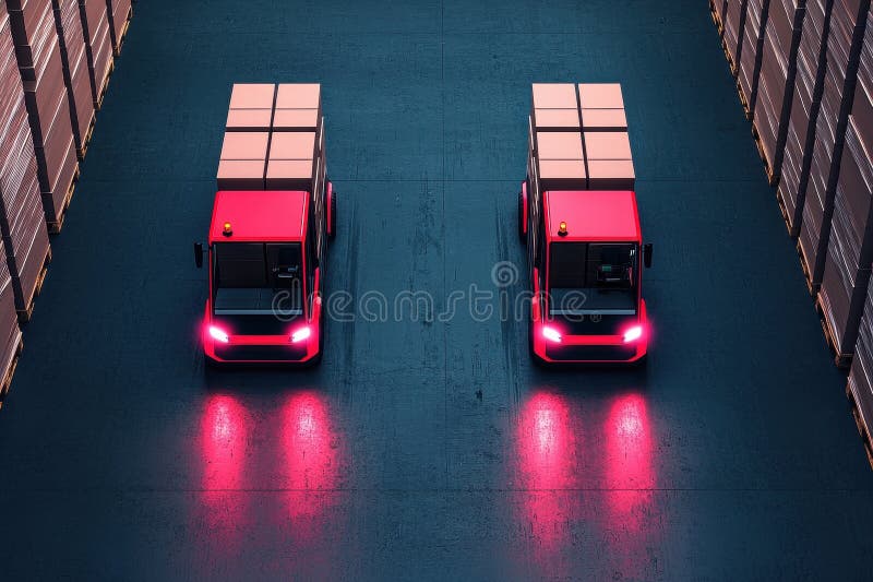 Automated Warehouse Robots Delivering Packages Efficient Logistics ...