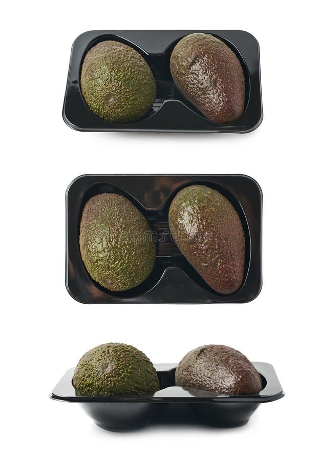 Two Avocados in a Plastic Case Stock Photo - Image of studio, vegetable ...