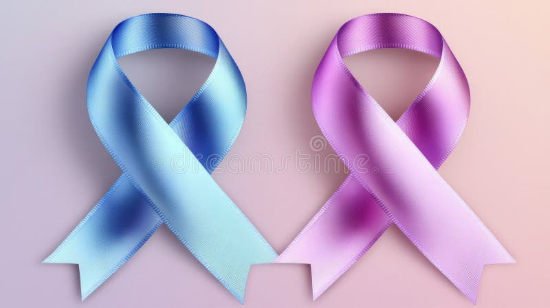 Two Awareness Ribbons Symbolic of Hope and Support Stock Illustration ...