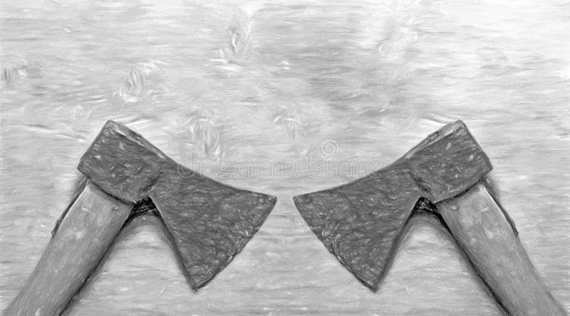 Two axes stock photo. Image of texture, abstract, mono - 48247036