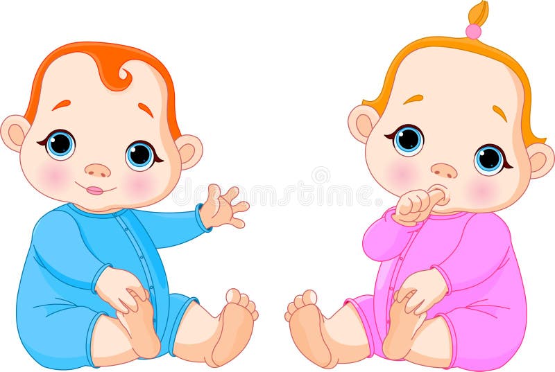 Two Babies stock vector. Illustration of cute, little - 13175485