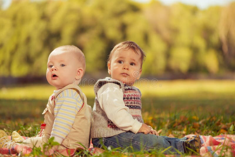 Two babies stock photo. Image of playing, caucasian, little - 27241922