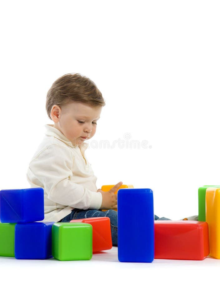 Two baby with toy blocks stock image. Image of child - 10287601
