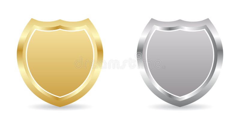 Two Badges Golden and Silver Stock Vector - Illustration of vector ...