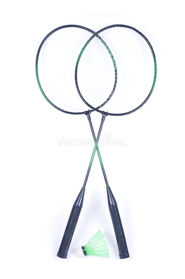 Two Badminton Rackets and a Shuttlecock Stock Photo - Image of activity ...