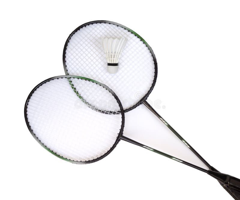 Two Badminton Racquets with White Shuttlecock Stock Photo - Image of ...