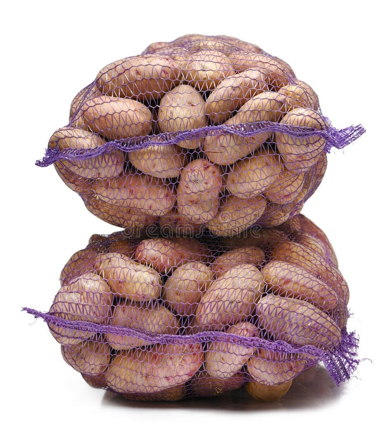 Two Bags of Potatoes, Objects Isolated on a White Background Stock ...