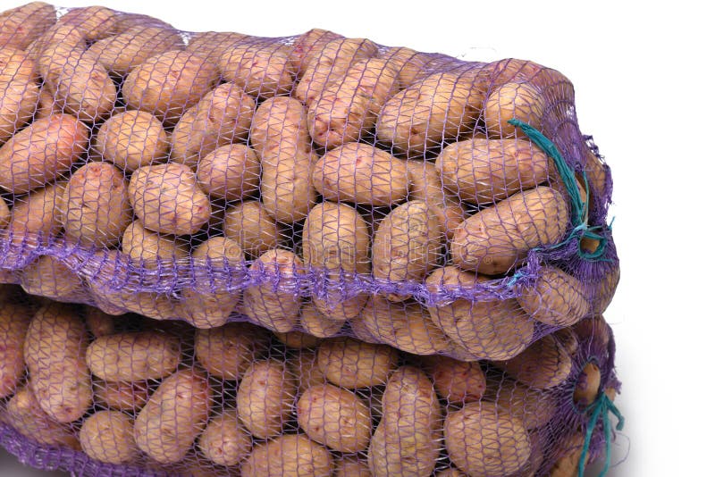 Two Bags of Potatoes, Objects Isolated on a White Background Stock ...