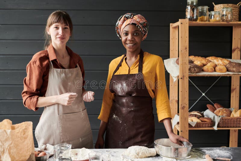 Two Bakers Standing in the Bakery Stock Image - Image of happiness ...