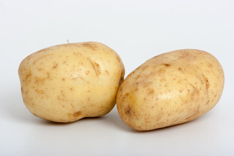Two Baking Potatoes Isolated on White Stock Photo - Image of healthy ...
