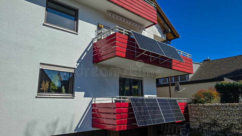 Two Balcony Solar System with 800 W, Fixed at an Angle of 30 and 20 ...