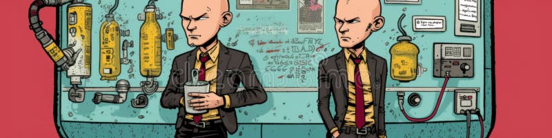 Two Bald Men Standing in Front of a Refrigerator. Generative AI Image ...