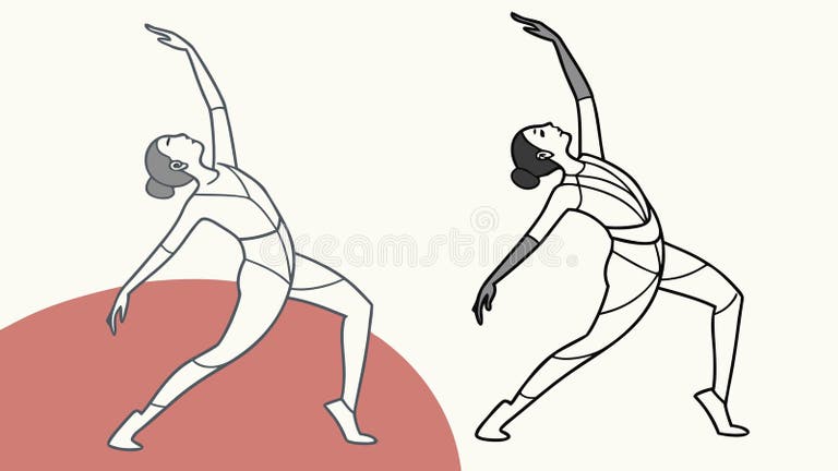 Two Ballerinas Posing Elegantly, Synchronized Movement, Artistic Dance Duo Vector Design ...