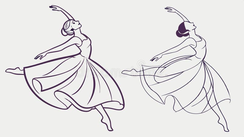 Ballet Dancers Performing, Dance Performance Art, Ballet Scene. Vector ...