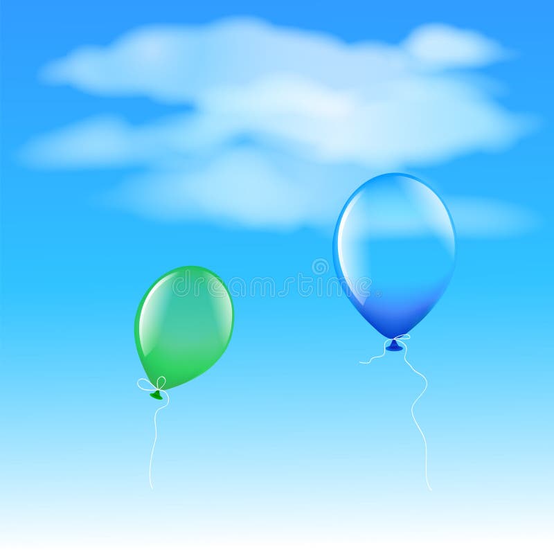 Two balloons stock vector. Illustration of cloudy, vector - 25964702