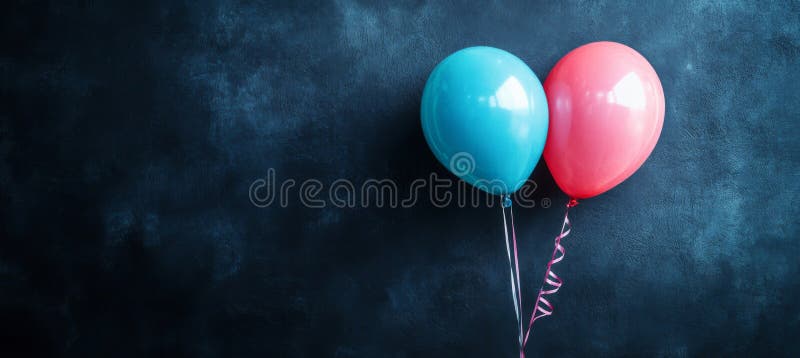 Two Balloons of Contrasting Colors, Orange and Green, Float in Front of ...
