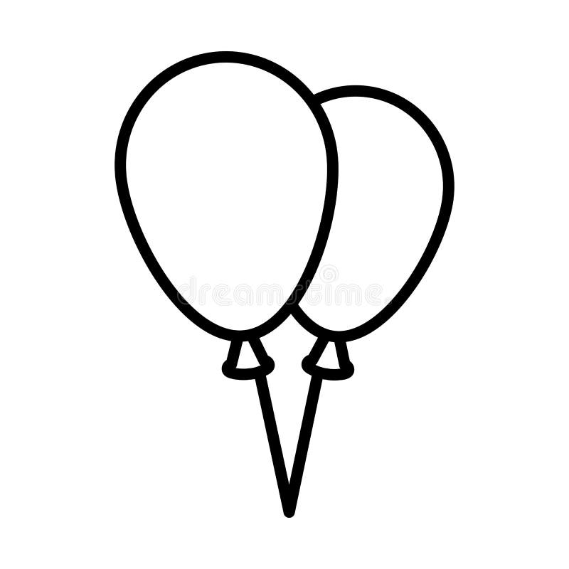 Two Balloons Icon stock vector. Illustration of flying - 241425319