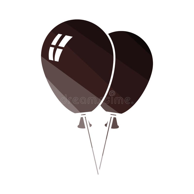 Two Balloons Icon stock vector. Illustration of black - 208793637